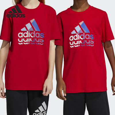 Adidas/阿迪达斯正品GRAPHIC T-SHIRT儿童经典平纹针织短袖IB9161