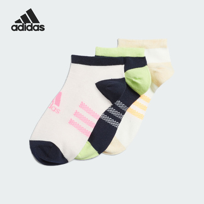 Adidas/阿迪达斯正品新款儿童针织运动短筒袜三双装IK4851