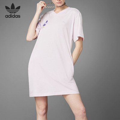 阿迪达斯女子圆领短袖连衣裙