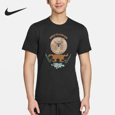 Nike/耐克正品2025男士套头圆领印花休闲日常透气短袖FV8377-010