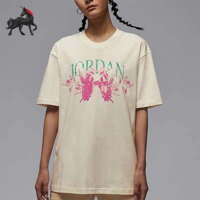 Nike/耐克正品JORDAN女士休闲宽松蝴蝶经典时尚短袖IB7032-133