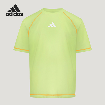 Adidas/阿迪达斯正品夏季儿童透气日常休闲圆领针织短袖T恤KZ2776
