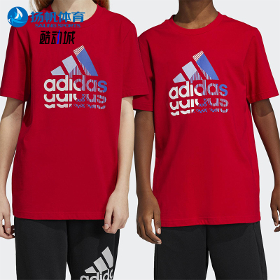 Adidas/阿迪达斯正品GRAPHIC T-SHIRT儿童经典平纹针织短袖IB9161