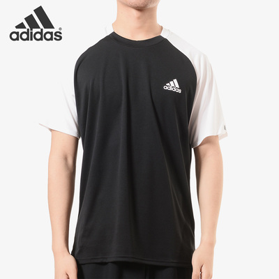 Adidas/阿迪达斯正品男子宽松透气网球运动圆领短袖T恤DU0873