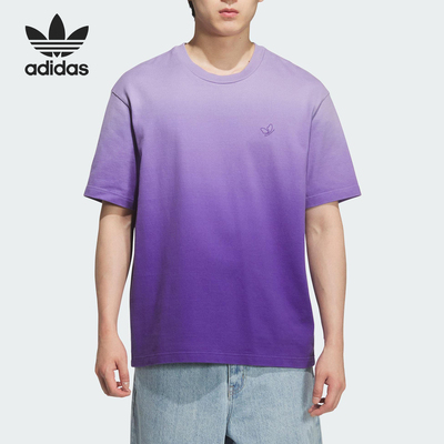 Adidas/阿迪达斯正品三叶草男士宽松时尚渐变透气短袖KH1076