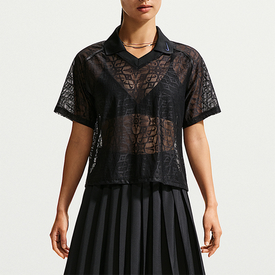 Nike/耐克正品Sportswear女士时尚宽松蕾丝翻领短袖T恤IF0521-010