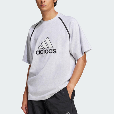Adidas/阿迪达斯正品2025夏季男士宽松经典针织线条短袖T恤IM7839