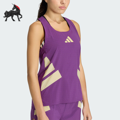 Adidas/阿迪达斯正品夏季女士运动跑步侧开叉修身背心T恤KA6122