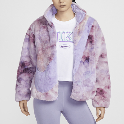 耐克女士时尚人造毛皮保暖外套