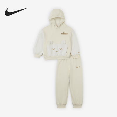 Nike/耐克正品2024秋冬新款小童简约可爱休闲套装HV1576-110