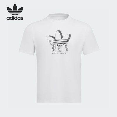 Adidas/阿迪达斯正品三叶草男士透气圆领印花休闲短袖KA2249
