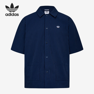 Adidas/阿迪达斯正品三叶草男士透气竖条纹运动POLO衫KW8265