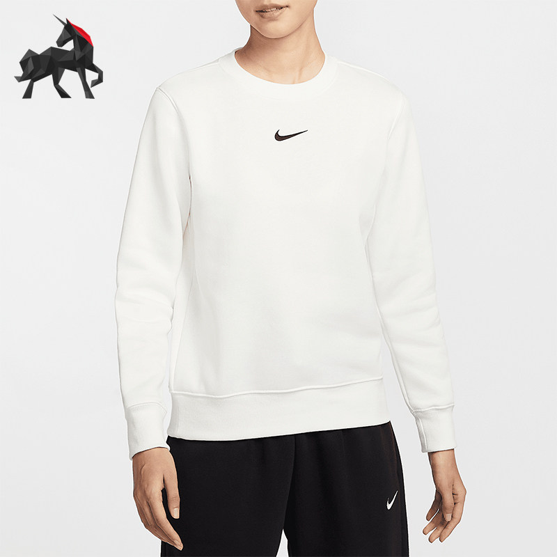 Nike/耐克正品新款女士加绒针织宽松卫衣套头衫DQ5752-133