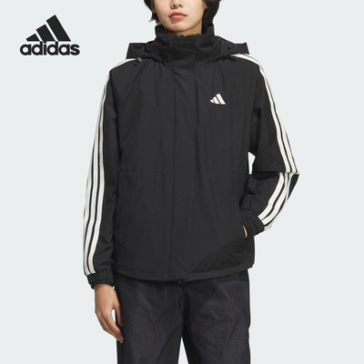 Adidas/阿迪达斯正品2025秋季款女士连帽保暖休闲外套KB7591