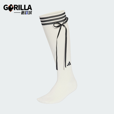 Adidas/阿迪达斯正品BOWKNOT女士透气时尚过膝袜一双装LE4415