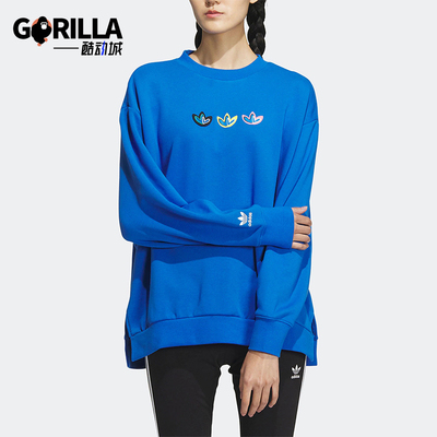 阿迪达斯女士宽松卫衣套头衫