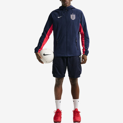 Nike耐克正品AWF男防水连帽拉链拼色长袖足球夹克IB6332-451