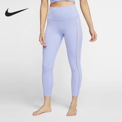 Nike/耐克官方正品2025女士松紧腰透气紧身健身长裤CJ3664-569