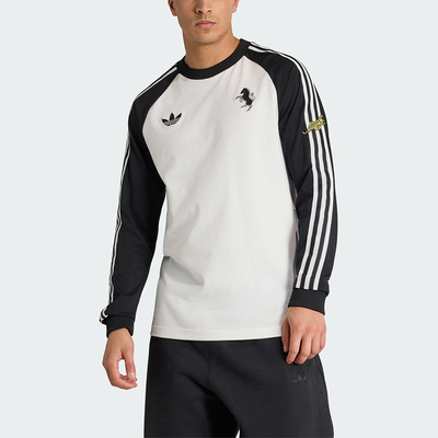 Adidas/阿迪达斯正品三叶草男士修身圆领经典足球长袖T恤KB4456