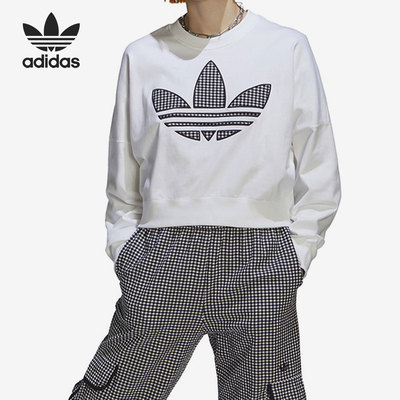 Adidas/阿迪达斯正品三叶草新款女子圆领套头休闲卫衣HB9443