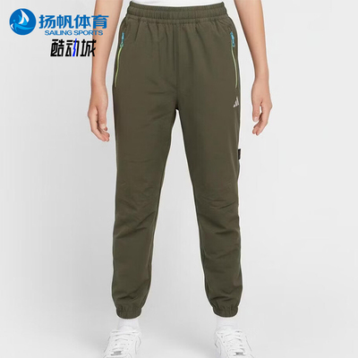 Adidas/阿迪达斯正品2026年儿童舒适透气简约休闲运动长裤KG5955