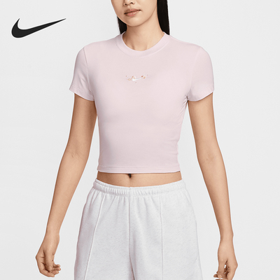 Nike/耐克官方正品Sportswear女士休闲套头刺绣短袖IF2007-655