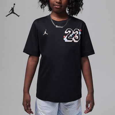 Nike/耐克正品JORDAN大童宽松条纹休闲图案印花短袖II4058-045