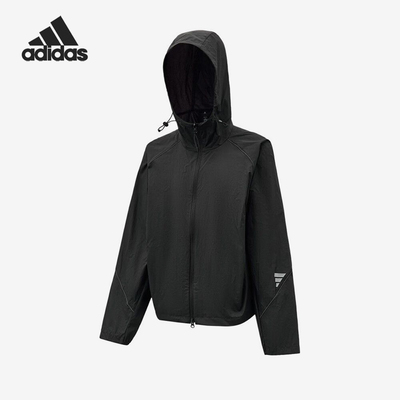 Adidas/阿迪达斯正品连帽拉链长袖夹克女经典简约夹克外套KS2735