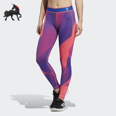 Adidas/阿迪达斯正品春秋女士透气紧身松紧中腰运动长裤FT3143