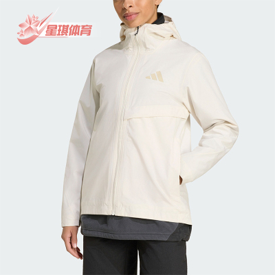 Adidas/阿迪达斯正品春秋女士休闲户外防风运动连帽冲锋衣KG3238