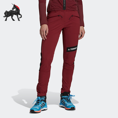 Adidas/阿迪达斯正品TEREXTEREX新款女酒红黑色经典软壳裤H57723