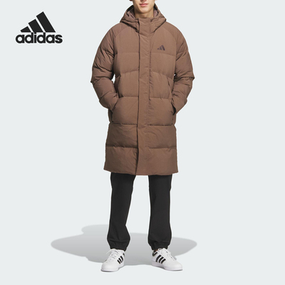 Adidas/阿迪达斯正品2025男女梭织运动保暖连帽羽绒服KQ5517
