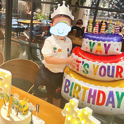 美国anagram进口1岁蛋糕铝箔气球