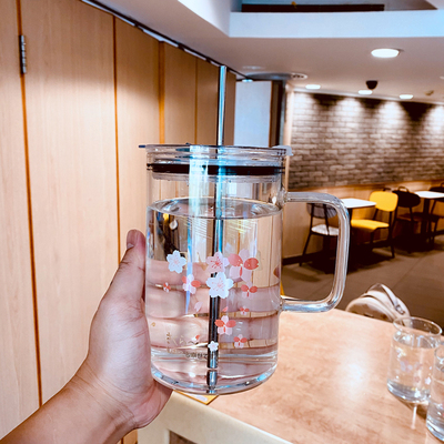 大容量1000ml超大办公室吸管杯