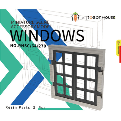 RHSC64270 1/64窗户模型 城市公园 道路 街道场景 停车场