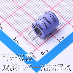 ECE2DM100F09CTPVZC-L=5 直插铝电解电容 10uF &plusmn;20% 200V