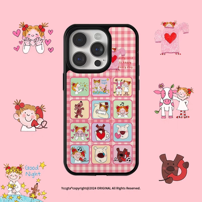 COCO酱女孩亚克力黑边磁吸适用苹果iPhone16promax手机壳1315pro小米14Pro保护套华为mate60P70防摔三星S23