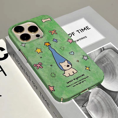 菲林长长帽子西高地适用于iphone16手机壳卡通苹果15手机硬米13壳小众mate50/60新款nova78女荣耀70/80卡通xr