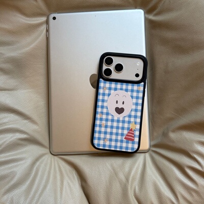 ins风格子表情黑边软壳磁吸适用苹果小米iPhone17promax手机壳1613pro小米1415Pro华为mate60p70三星S23防摔