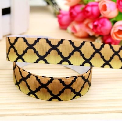 黑金花纹 印花织带缎带绸带彩带蝴蝶结DIY卡通印刷罗纹带