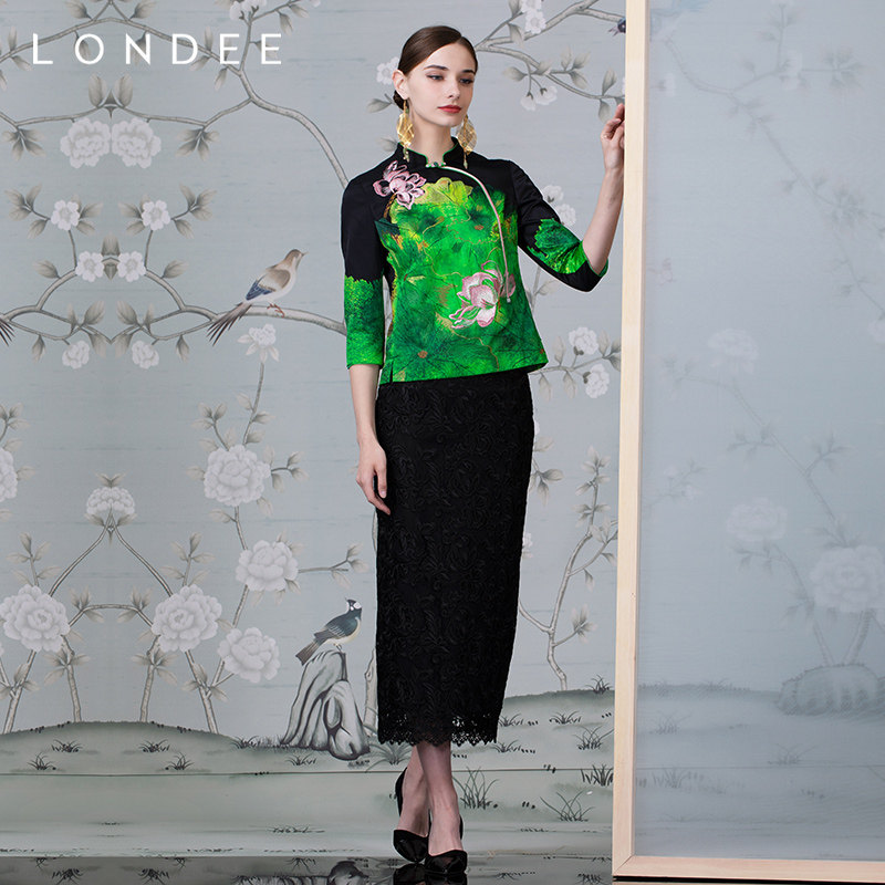 Londee/龙笛秋冬优雅蕾丝长裙9T23150_虎窝淘