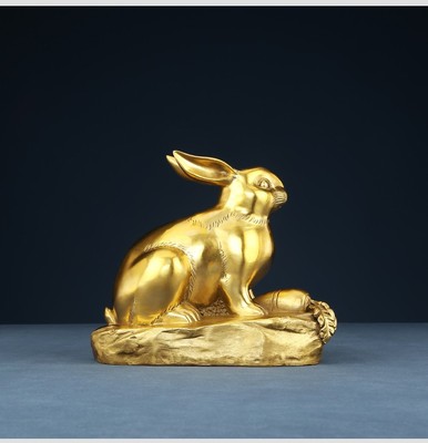 纯铜兔子摆件玉兔呈祥宠物兔新年生肖兔吉祥物生日礼品家居装饰品