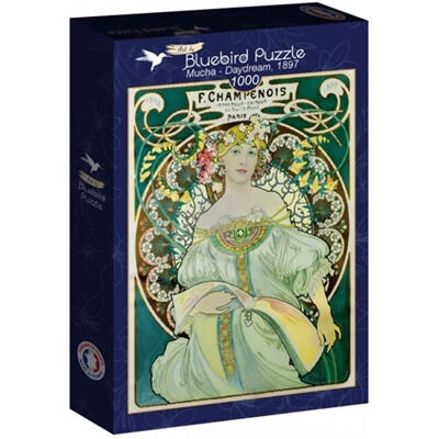 包邮 法国Bluebird蓝鸟进口益智名画拼图60230白日梦1000片慕夏
