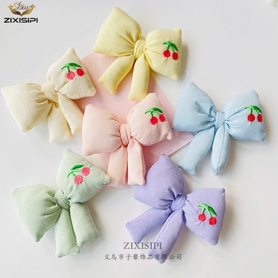 zixisipi布艺充棉樱桃刺绣蝴蝶结