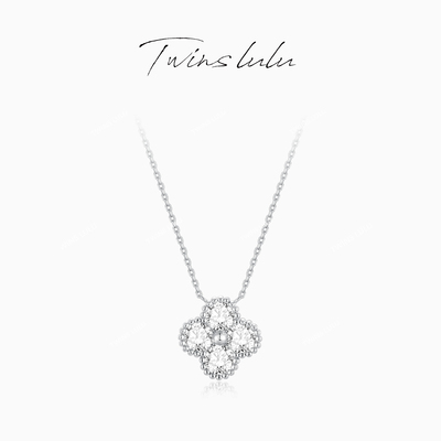 TWINS LULU时尚精致银色四叶项链TSJ7865