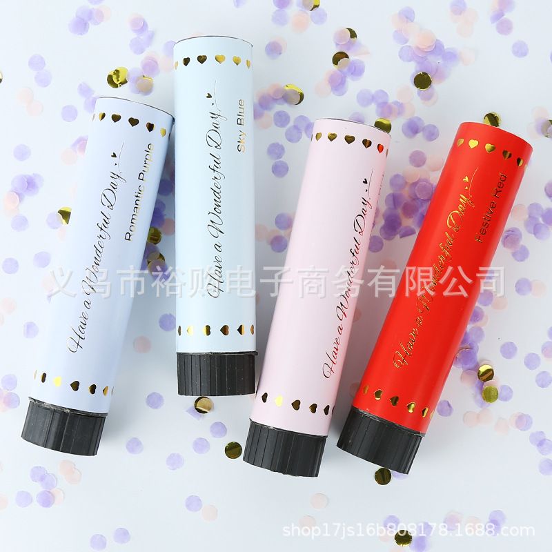 婚庆手拧礼花小礼炮弹簧礼花筒五彩纸屑生日派对结婚婚庆用品喜庆
