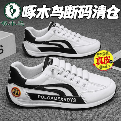 啄木鸟断码清仓男鞋正秋季新款软底百搭休闲板鞋一脚蹬时尚阿甘鞋