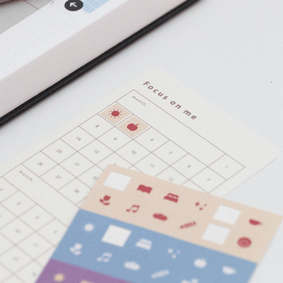 韩国正品202hosil 聚焦自我目标追踪贴纸打卡表sticker&tracker
