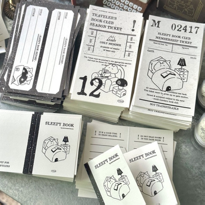 韩国正品mewmewbeam 睡前阅读打卡标记复古邮票贴纸迷你封面套装
