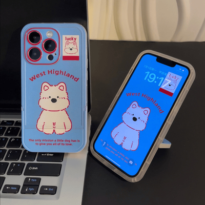 lucky狗狗适用苹果15promax手机壳iphone13隐形支架16iqoo11小米14reno12华为mate60荣耀x90p70s19一加acepro